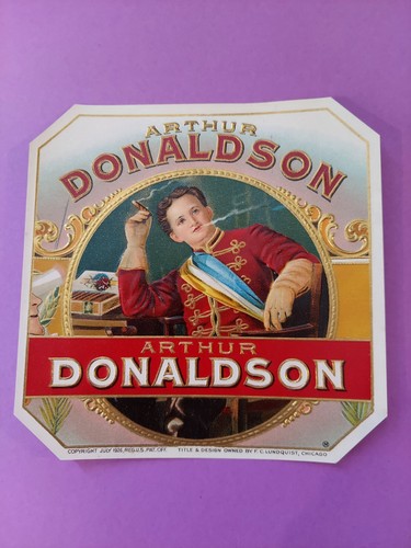 Arthur Donaldson Vintage Embossed Cigar Box Label | eBay