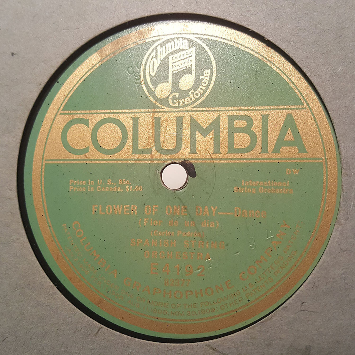 SPANISH STRING ORCHESTRA Flower Of One Day/For My Country COLUMBIA ...