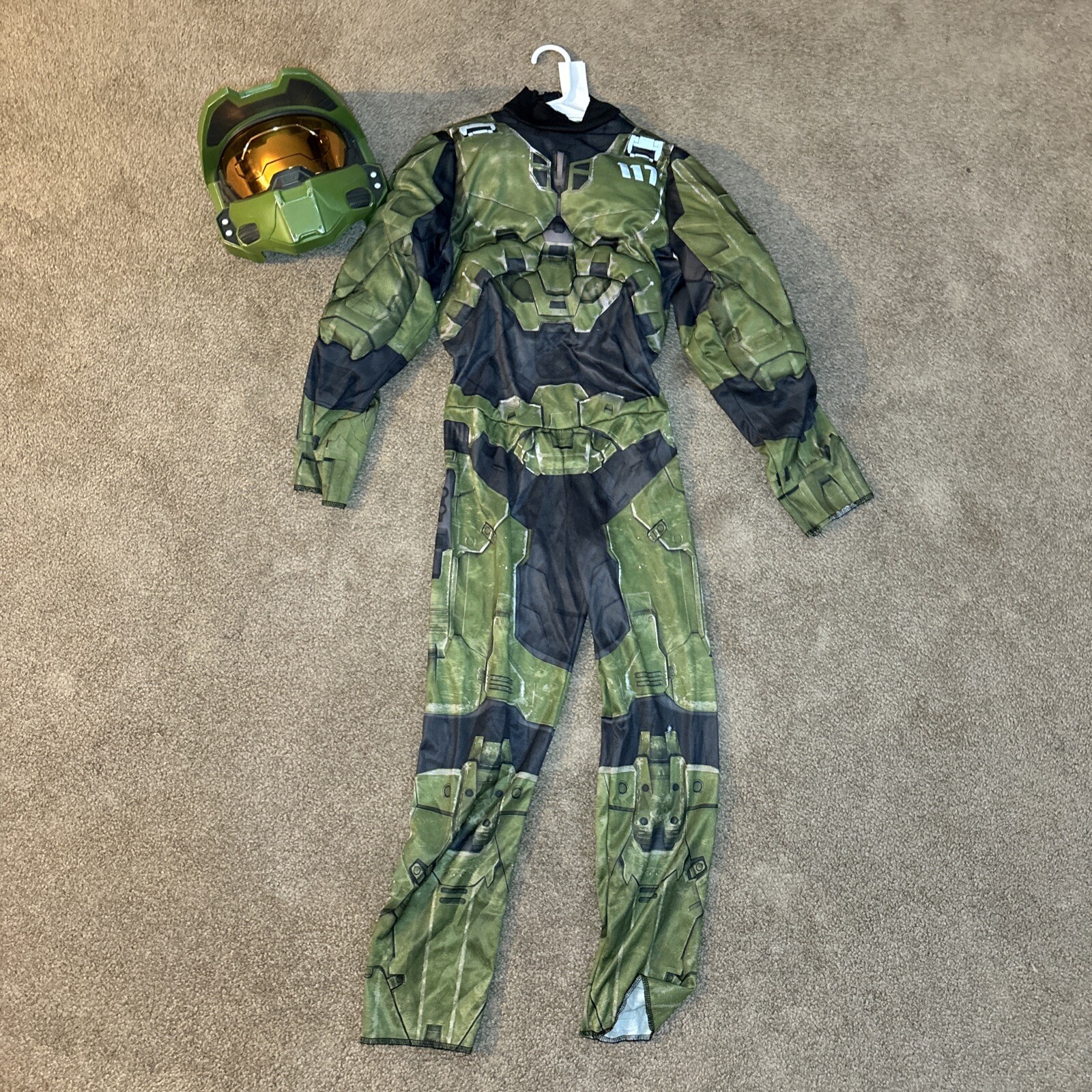 Kids Master Chief Deluxe Muscle Costume Helmet Halo H… - Gem