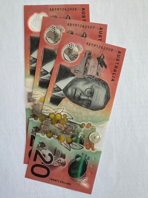 🌟RARE Australian 2019 Twenty 20 Dollar Note Australia 💥UNC 3 ...
