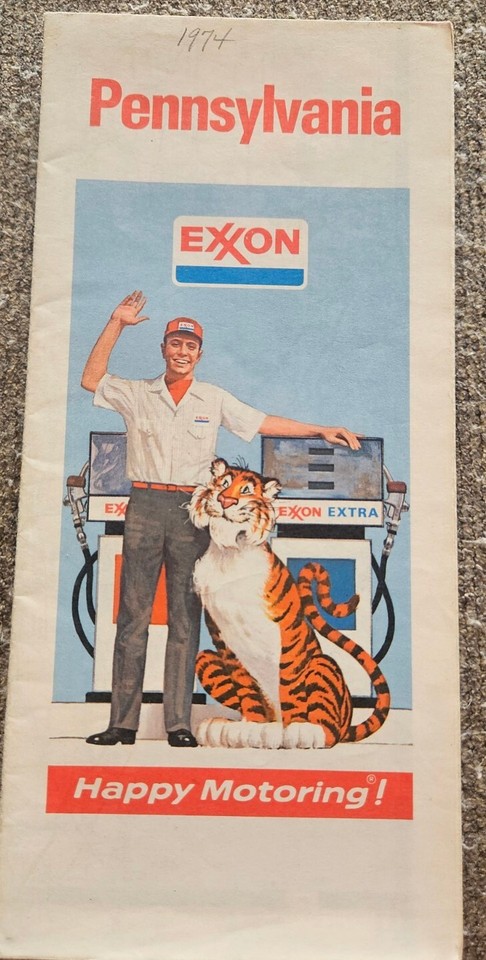 Lot Of 3 Esso And Exxon Oil Gas Pennsylvania Highway Road Map 1970's ...