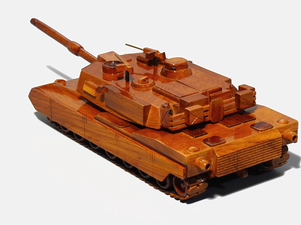 M1 Abrams Tank Wooden Model – Handmade Woodcraft Military Tank Gift ...