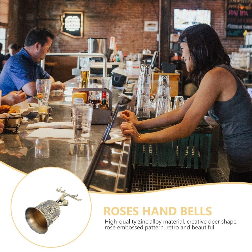 1Pc Zinc Alloy Hand Bell Retro Call Bell Decoration Bell for Home ...