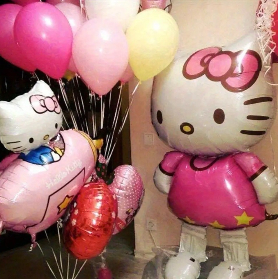 Hello Kitty Pink Airplane Foil Balloon 34” Oversized Party Decoration ...