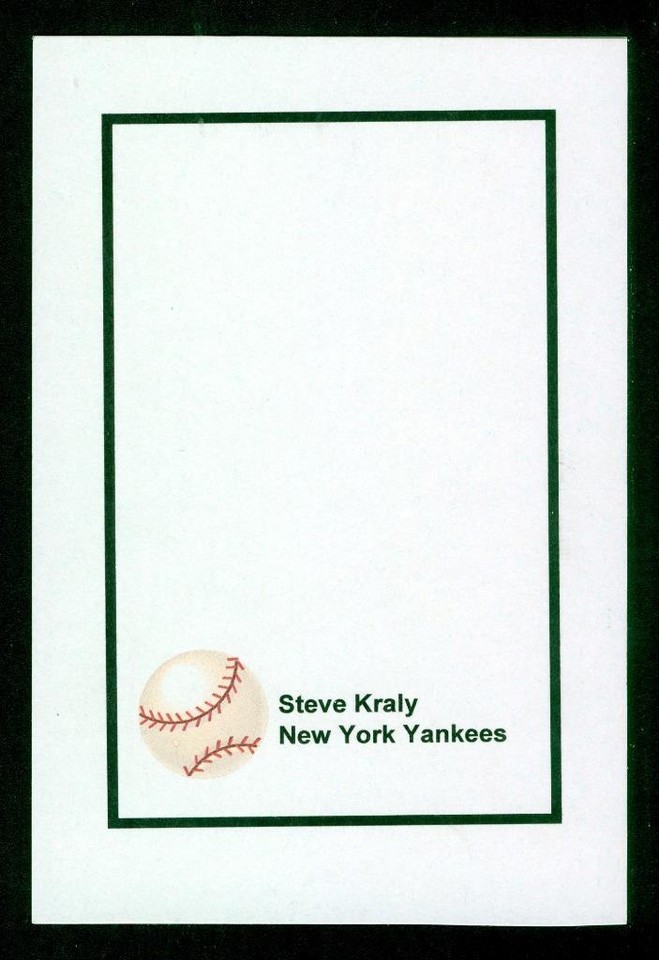 #0829, 4" x 6" Photo Card, Signed-Autographed, Steve Kraly, New York ...
