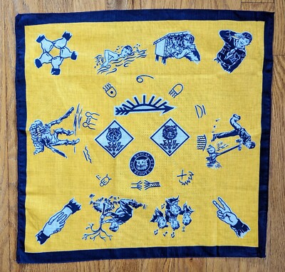 Vintage 1970’s Cub Scouts Blue & Gold Handkerchief Unused Great ...