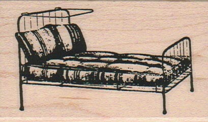 Wrought Iron Bed 1 3/4 x 2 3/4" Rubber Stamp, Object Stamp, Bed Stamp ...