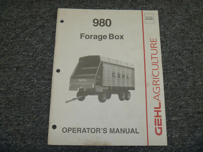 Gehl BU980 Forage Box Wagon Operator Maintenance Service Repair Manual ...