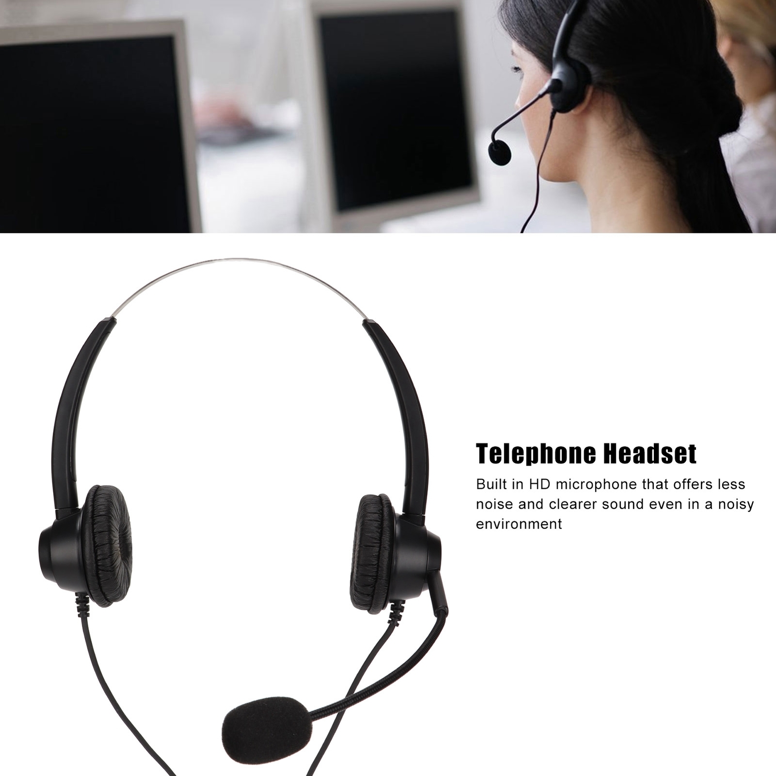 H360D‑USB‑1 Binaural USB Business Headset With Adjustable Speaker ...