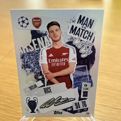 2024-25 Match Attax Declan Rice Man of the Match Foil Card #398 Arsenal ...