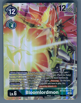Bloomlordmon Xros Encounter BT10-057 Digimon Super Rare SR Card Holo ...