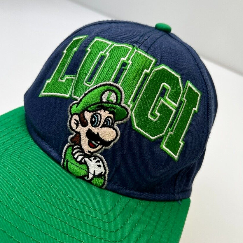 Super Mario Hat Men Snap Back Luigi Spell Out Nintend… - Gem