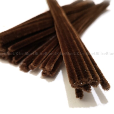 50 Brown Pipe Cleaners 30cm x 6mm Premium Quality Chenille Stems For ...