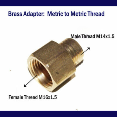 Thread Fitting Female M16 M16x1.5 to Male M14 M14x1.5 Pipe Adapter ...