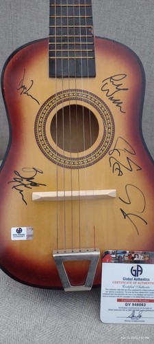 Kansas rock band, autographed/ signed x 5 miniature miniature guitar ...