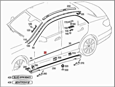 Genuine MERCEDES S212 W212 Sedan Wagon Left front door Trim strip ...
