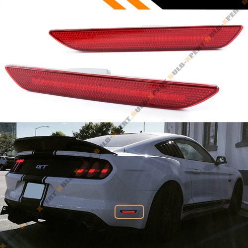 FOR 2015-2023 FORD MUSTANG REAR BUMPER SIDE MARKER REFLECTOR LED LAMPS ...