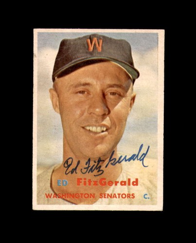 Ed Fitzgerald Signed Original 1957 Topps Washington Senators Autograph ...