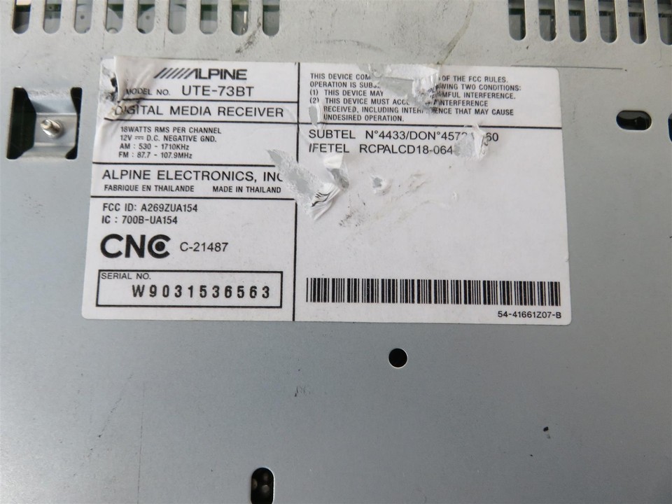 Alpine UTE-73BT Bluetooth Car Stereo 1-DIN Head Unit - Free Shipping | eBay