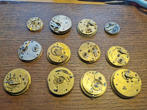 Job Lot of Pocket Watch Movements for Repair / Parts, Antique Movements ...