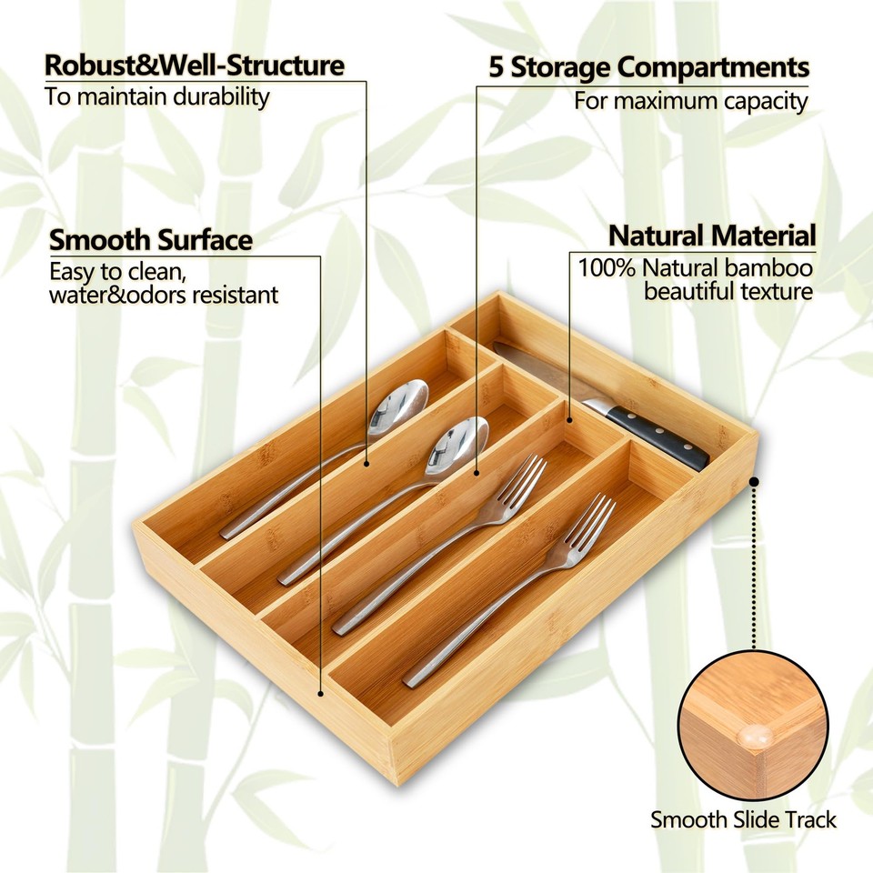 Silverware Organizer, 10 Inch Utensil Organizer Kitchen Drawer ...