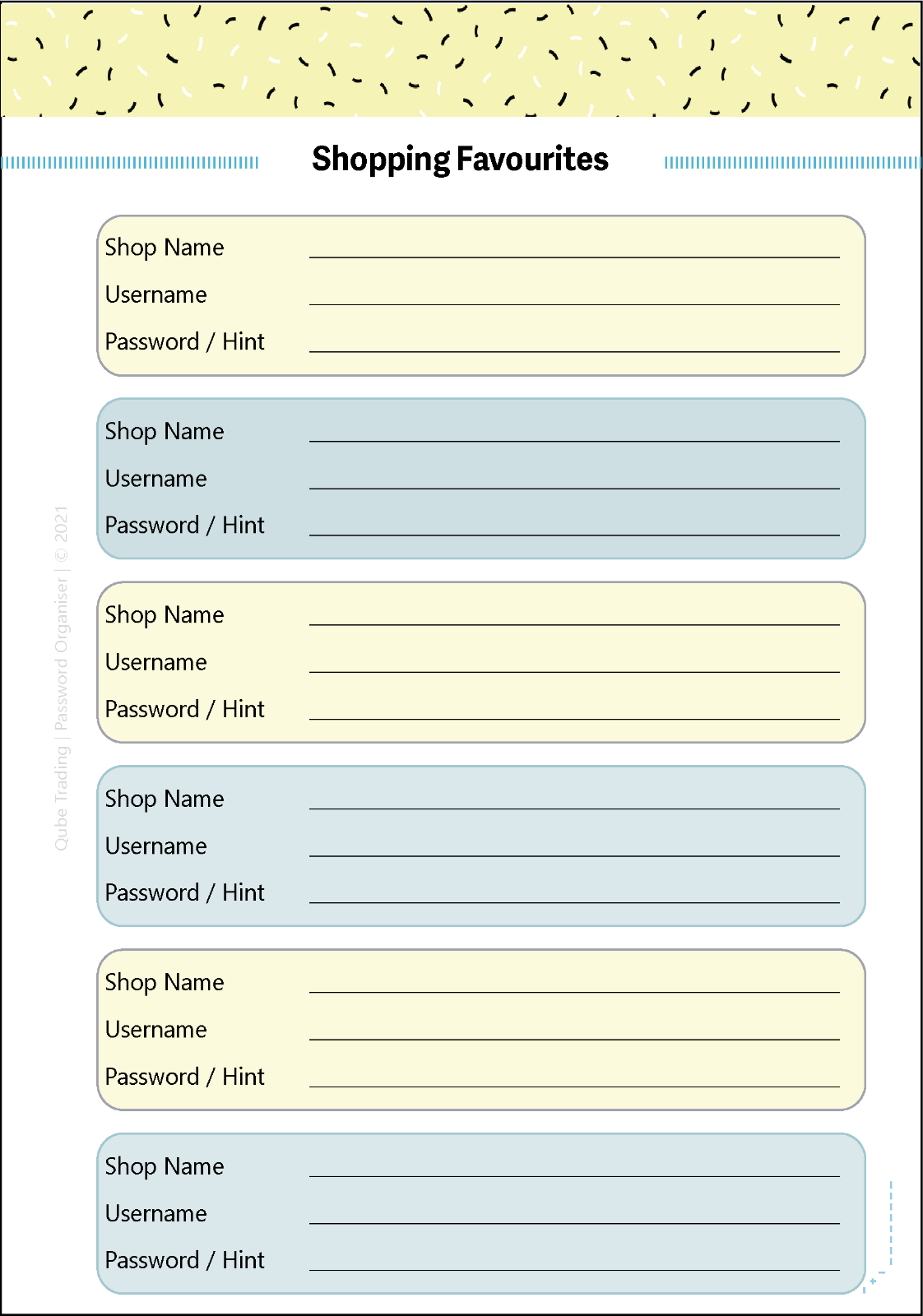 A5 Password Organiser Inserts / Refills: Filofax A5 Compatible | eBay UK