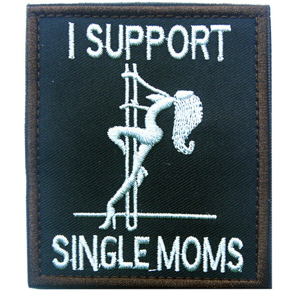I Support Single Moms Mums Hook & Loop Badge U.S. Army 3d MILITARIA ...