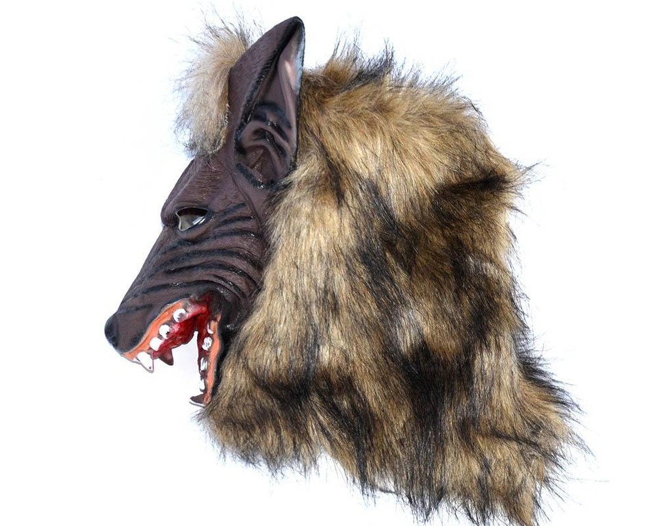 Wolfman Face Masks Werewolf Wolf Mask Faux Latex Costume Prop Halloween ...