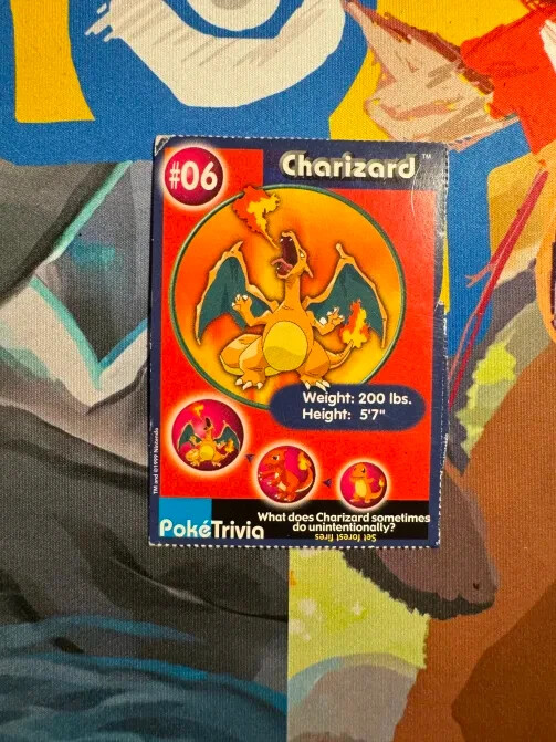 1999 Pokemon PokeTrivia #06 Charizard Card Mewtwo Strikes Back Movie ...