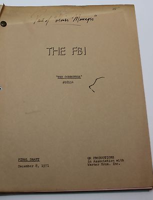 THE F.B.I. / 1971 TV Script, episode with MARK HAMILL acting role pre ...