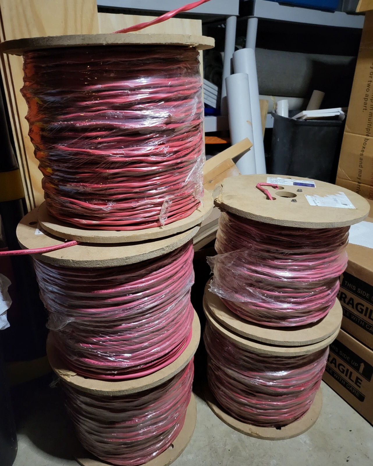 FIRE ALARM WIRE CABLE RED UNSHIELDED 12 AWG 2 COND 1000FT/ ROLL # ...