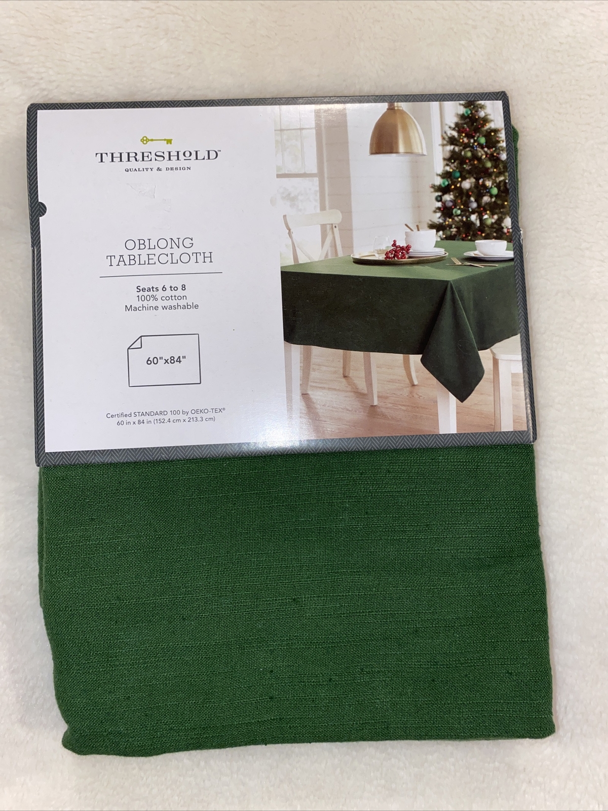 THRESHOLD GREEN OBLONG TABLECLOTH 60" " for sale online | eBay