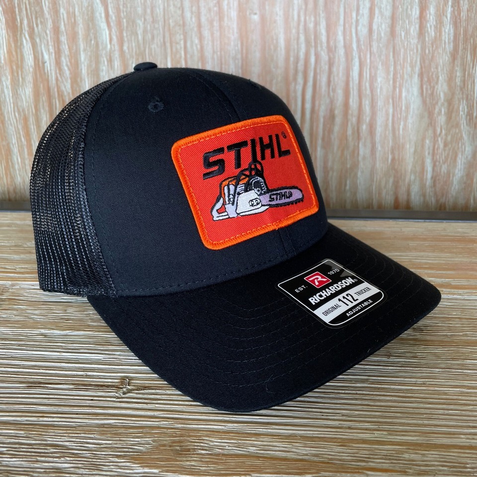 Stihl Chainsaw Vintage Patch Hat - Richardson 112 All Black Cap | eBay