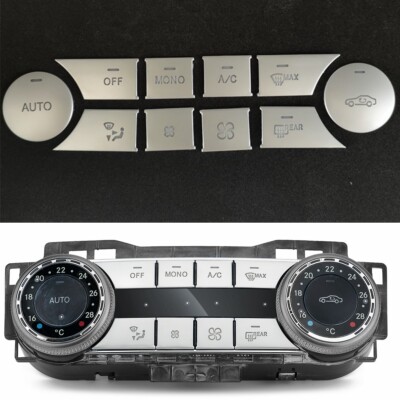10Pcs MONO AC Buttons Cover Trim Sticker For Mercedes C Class W204 S204 ...