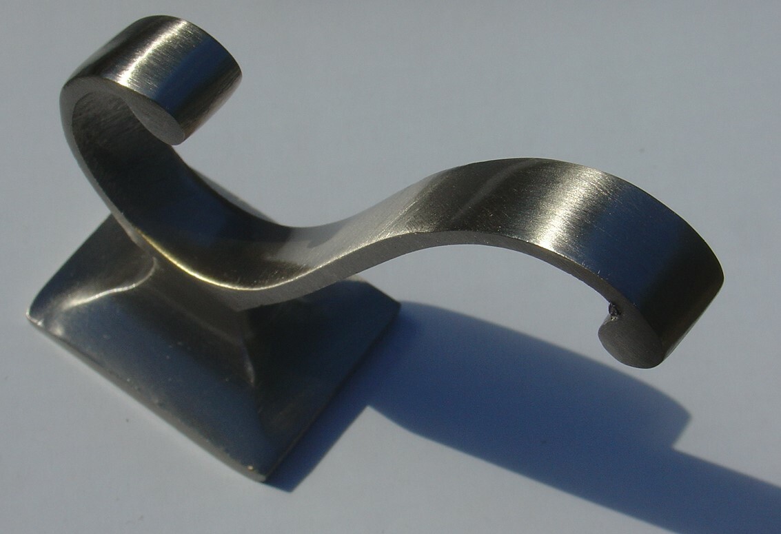 Signature Hardware Scrolled Solid Brass Double Hook Lot Satin Chrome ...