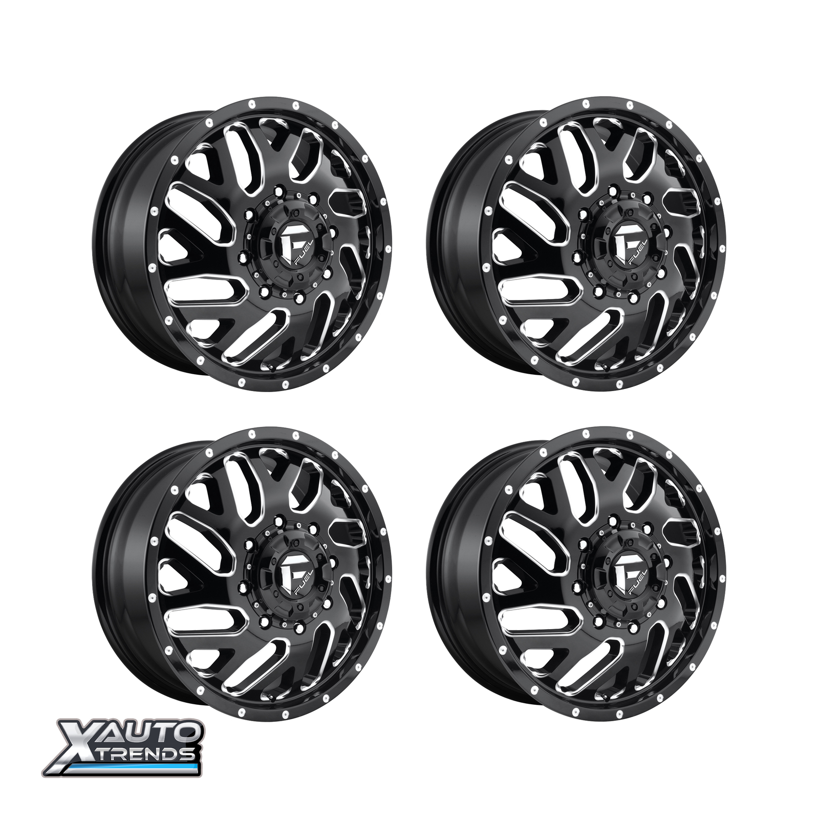 Fuel Off-Road D581 Triton Gloss Black Milled 20X8.25 8X165.1 105mm (Set ...