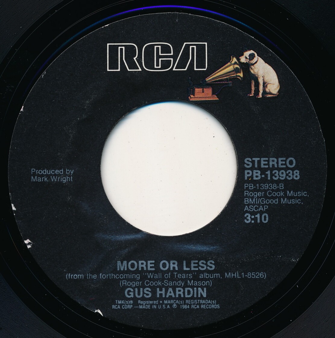 GUS HARDIN - ALL TANGLED UP IN LOVE / MORE OR LESS - RCA PB-13938 45 ...