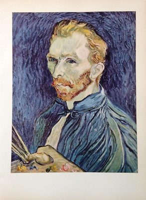 1950 Vintage Full Color Art Plate "PORTRAIT o/t ARTIST" VAN GOGH LOVELY ...