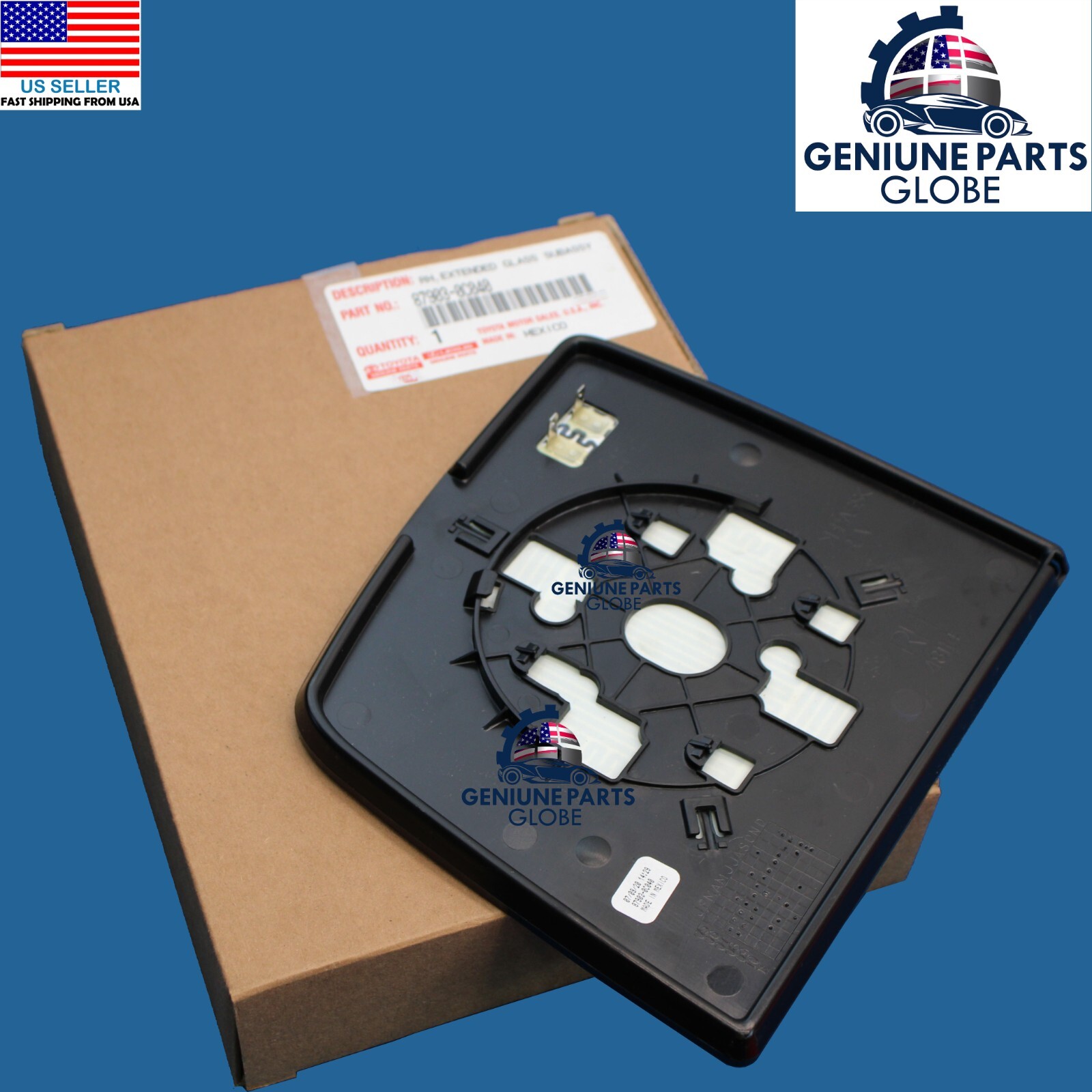 GENUINE OEM TOYOTA 07-21 TUNDRA RIGHT PASSENGER DOOR MIRROR GLASS 87903 ...