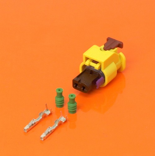 VW VAG 2 Pin 1.2mm Yellow Sealed Connector Kit 5K0973323 For VW Airbag ...
