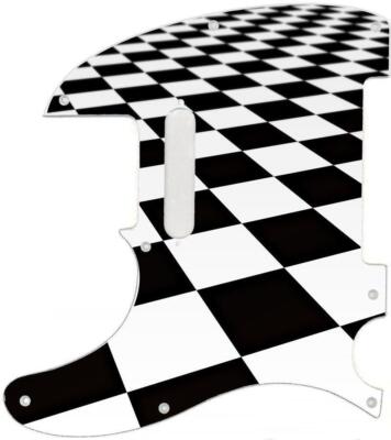 Telecaster Pickguard Left Handed Graphic to fit Fender 8 hole Checker 1 ...