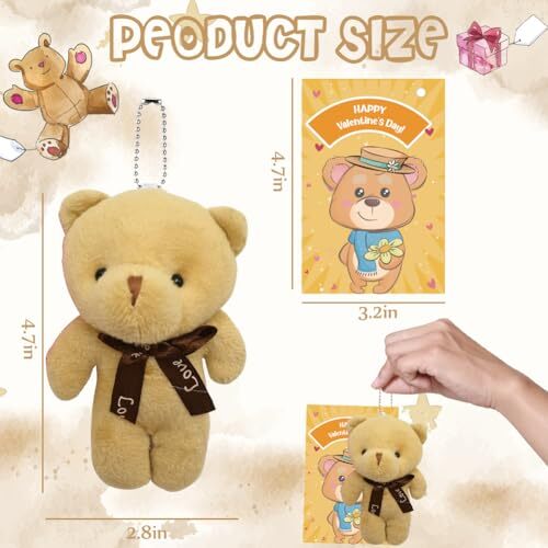 28PCS Mini Plush Bear Stuffed Keychain Toys, Small Tiny Stuffed Bears ...