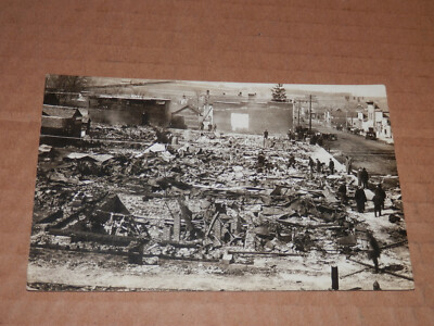 IOWA - APRIL 1914 REAL PHOTO POSTCARD - FIRE DAMAGE - To MANITOWOC ...