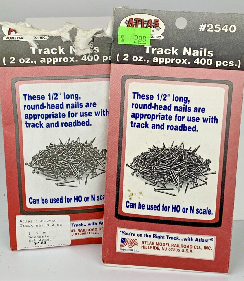 Atlas #2540 Track Nails, 400 Pieces for HO or N Gauge, 1 NOS package ...