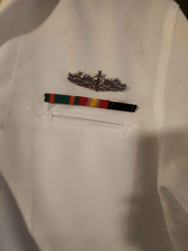 US Navy Dress White Jumper Rated EN3 USS Pearl Harbor Size 20T Named ...