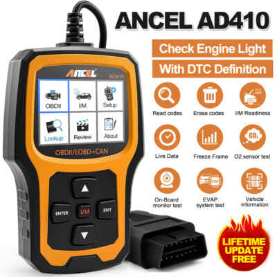ANCEL AD410 OBD2 Scanner Car Diagnostic Scan Tool Check Engine Fault ...