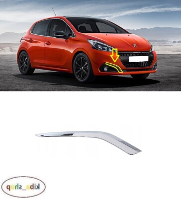 FOR PEUGEOT 208 2015 - 2019 FRONT FOG GRILL CHROMED MOULDING RIGHT O/S ...