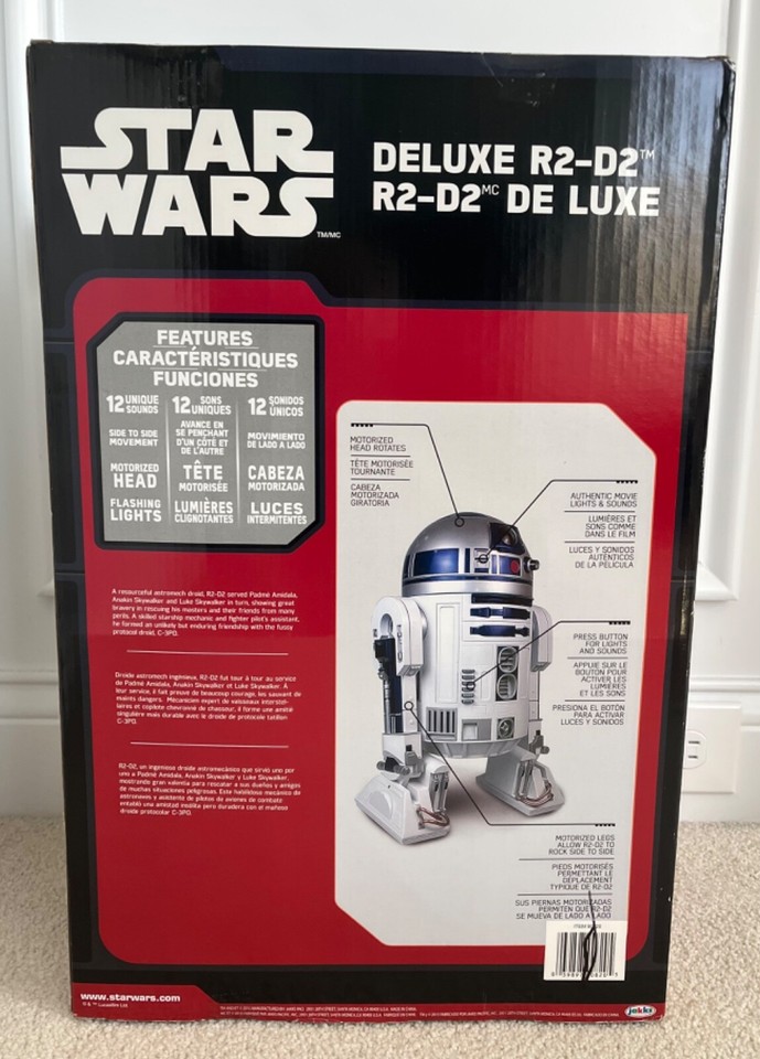 NIB Star Wars Deluxe R2-D2 *Rare* 18in Disney Sounds Motorized/Lights ...