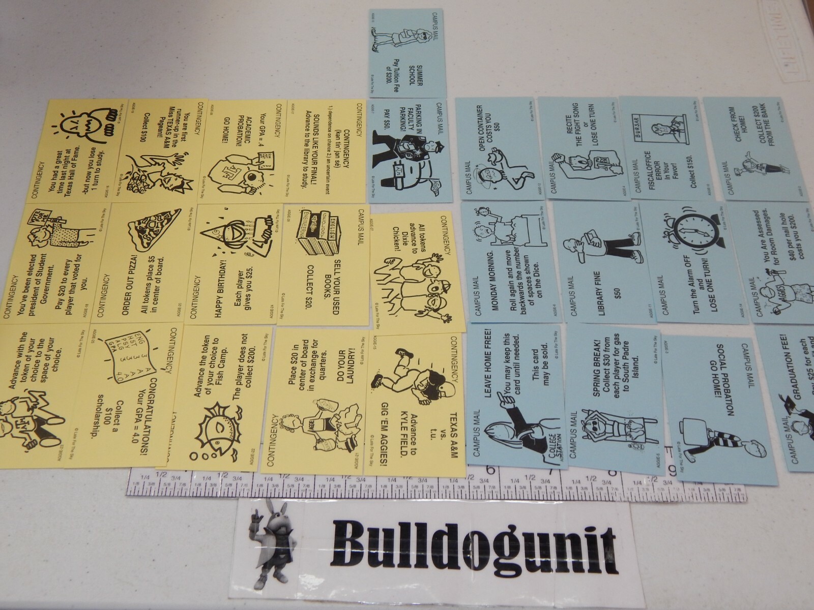 Aggieopoly Texas A&M Monopoly Board Game Mail & Contingency Cards Only ...