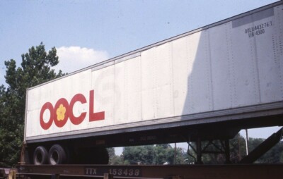 OOCL TTX Railroad Flatbed Car Truck Original 1984 Photo Slide | eBay